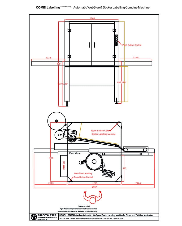 Automatic Wet Glue & Sticker Labelling Combine Machine-COMBI Labelling